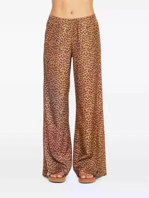 The Upside Javan Juliet Leopard Print Wide Leg Trousers