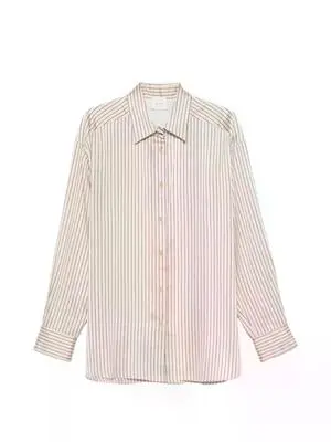 ALYSI Striped Long Sleeve Shirt - Neutrals