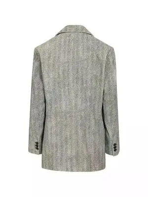Emporio Armani Chevron-print Leather Blazer