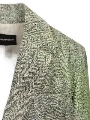 Emporio Armani Chevron-print Leather Blazer