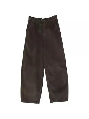 ALYSI Corduroy Barrel-leg Trousers - Brown