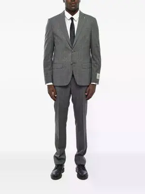 Corneliani District Check Virgin Wool Suit - Grey