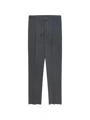 SLOWEAR Seersucker Drawstring Tapered Trousers - Grey