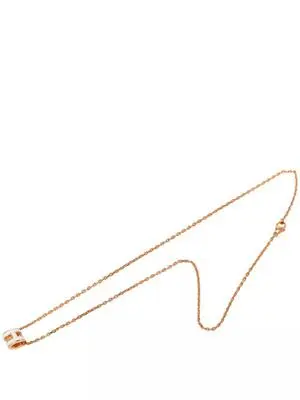 Hermès Rose Gold Plated Enamel Mini Pop H Pendant Necklace - Pink