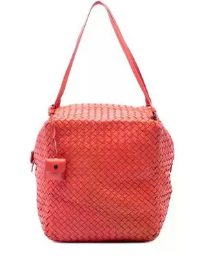 Bottega Veneta 2010 Nappa Intrecciato Cube Shoulder Bag - Orange