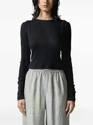 MULLER OF YOSHIOKUBO Twist Ribbed Cut-out Top - Black
