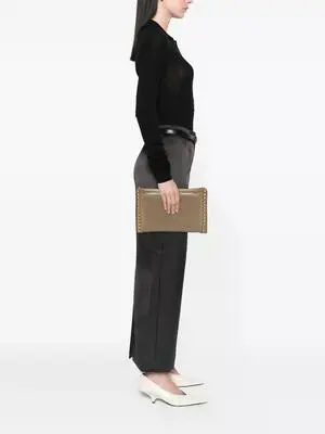 Miu Miu Studded Leather Zip Clutch Bag