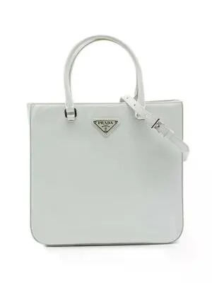 Prada 2013-2026 Medium Spazzolato Leather Satchel - White