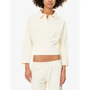 RU & ROCKA Towelling Polo Top With Contrast Hem