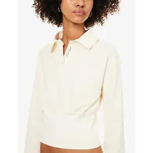 RU & ROCKA Towelling Polo Top With Contrast Hem