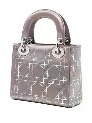 Dior 2007 Mini Satin Cannage Crystal Embellished Lady Satchel