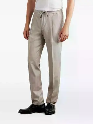 SLOWEAR Pleated Drawstring-waist Trousers - Neutrals