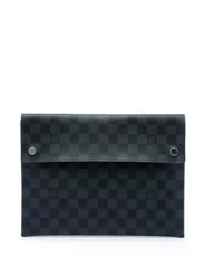 LOUIS VUITTON 2020 Damier Graphite Alpha Triple Pochette Clutch Bag - Black