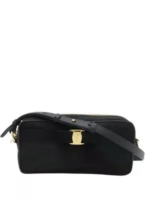 FERRAGAMO 2010-2026 Nylon Vara Bow Shoulder Bag - Black