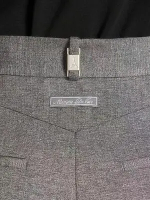 Manière De Voir Marl Textured Tailored Pleated Cargo Pants - Grey