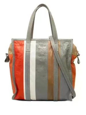 Balenciaga 2017 Lambskin Bazar Shopper S Satchel - Grey