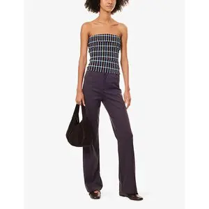 PEACHY DEN Straight-leg Stretch-cotton Trousers