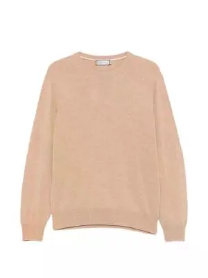 Canali Crew-neck Ribbed-trim Sweater - Neutrals