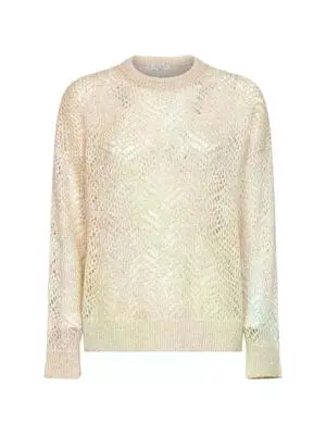 Brunello Cucinelli Sequin-embellished Openwork Knit Sweater