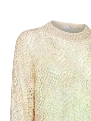 Brunello Cucinelli Sequin-embellished Openwork Knit Sweater