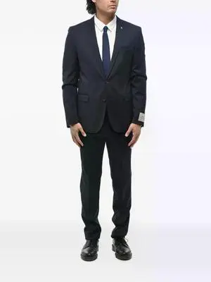 Corneliani Pin-detail Single-breasted Suit - Blue