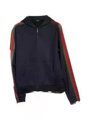 Gucci Zip-up Hooded Jacket With Web Stripe Detailing