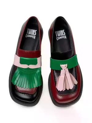 Camper Twins Fringed Leather Loafers