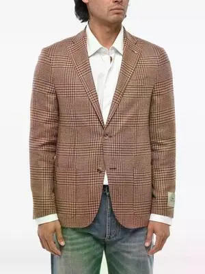 Corneliani Single-breasted Plaid Blazer - Brown