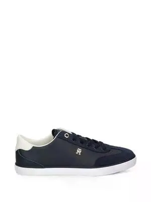 Tommy Hilfiger Logo-plaque Suede-panel Sneakers - Blue