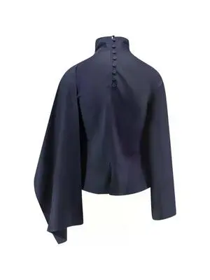 RÓHE High-neck Scarf-detail Blouse - Blue