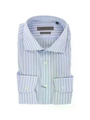 Corneliani Striped French-collar Shirt - Blue