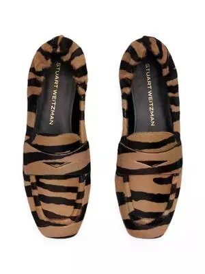 STUART WEITZMAN Bryant Zebra-print Loafers