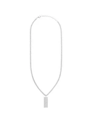Off-White Curb-chain Pendant Necklace - Silver
