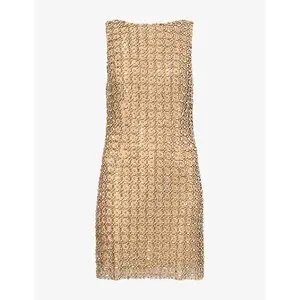 LA FUORI Là Fuori Embellished Crystal Mini Dress