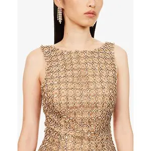 LA FUORI Là Fuori Embellished Crystal Mini Dress