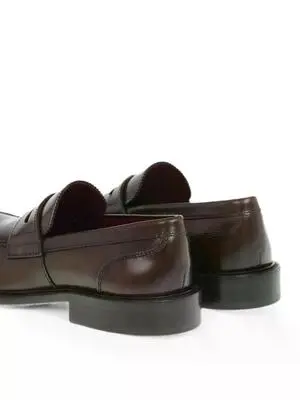 Corneliani Penny-slot Leather Loafers - Brown
