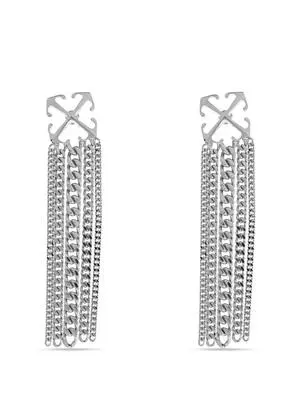 Off-White Arrows-motif Chain-link Earrings - Silver