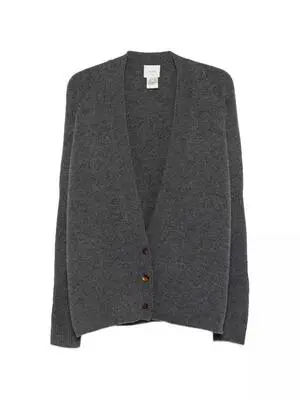 ALYSI Ribbed-trims V-neck Cardigan - Grey