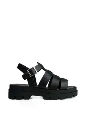 ALTERCORE Elio Buckle-fastening Caged Sandals - Black