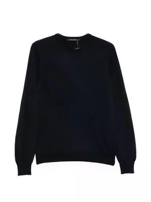 Tagliatore Crew-neck Long-sleeve Sweater - Blue