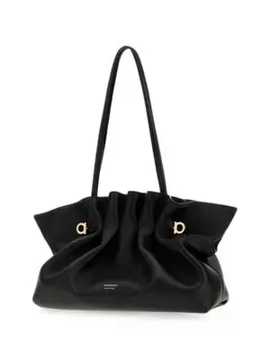 FERRAGAMO Gancini Ruched Shoulder Bag