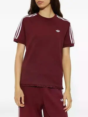 Adidas Ruffle-trim Logo-embroidered T-shirt