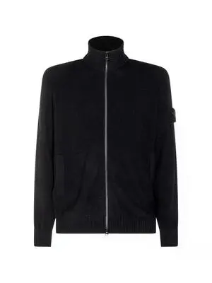 Stone Island Rws Wool High Neck Zip-up Jumper