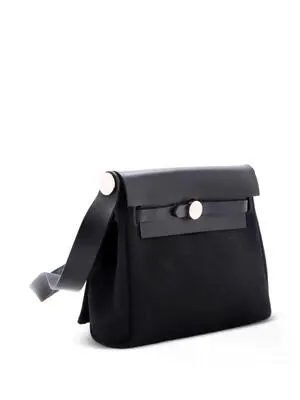 Hermès Herbag Zip Toile And Leather 20 Shoulder Bag - Black