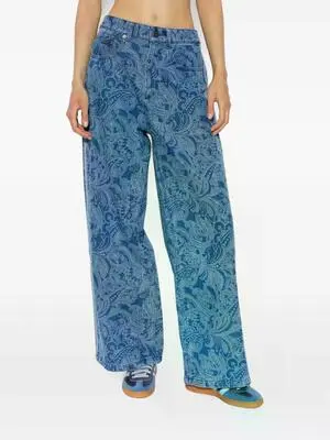 Adidas Liberty London Firebird Mid-rise Straight Jeans