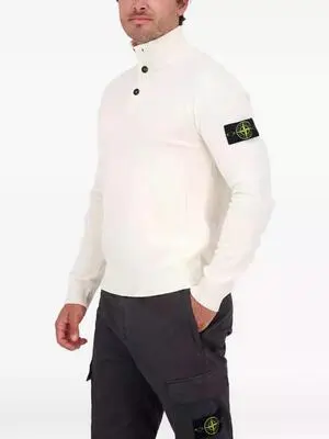 Stone Island Logo Patch Button-up Jumper