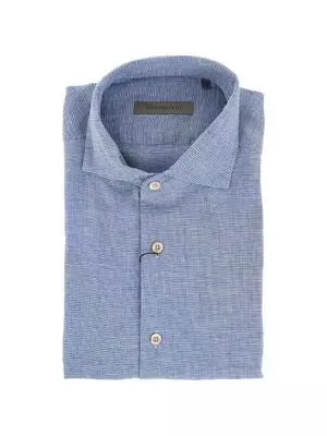 Corneliani Houndstooth-pattern Shirt - Blue