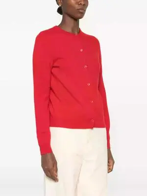 Eric Bompard Crew-neck Button-up Cardigan - Red