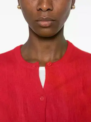 Eric Bompard Crew-neck Button-up Cardigan - Red