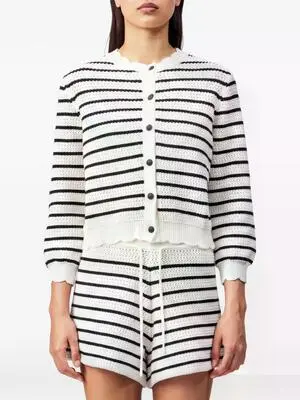 DRYKORN Striped Scalloped-edge Cardigan